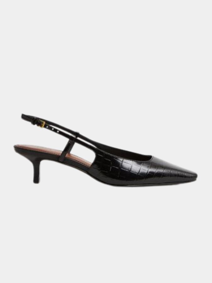  - Leather Slingback Heels