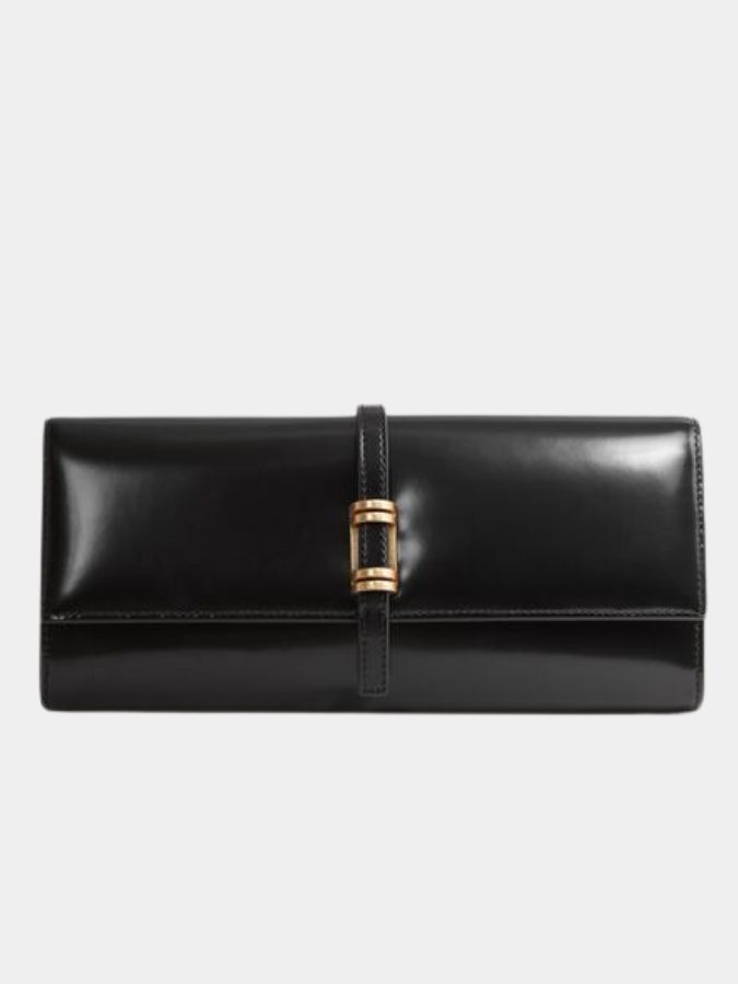  - High Shine Leather Clutch Bag