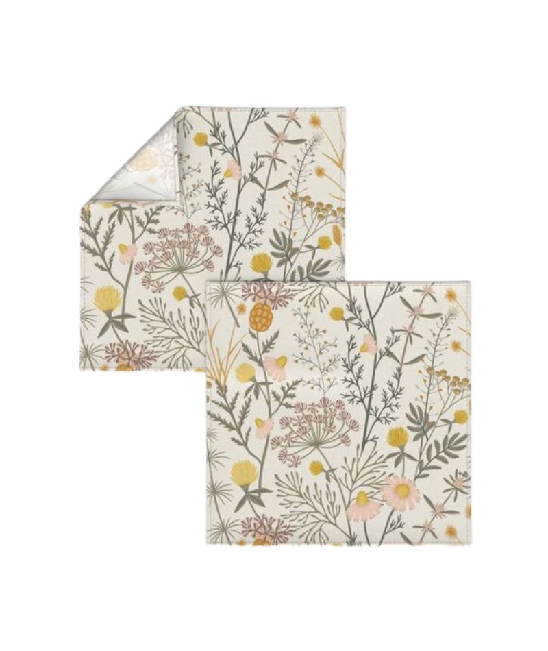 Spoonflower - Botanical Weeds Dinner Napkins by garabateo