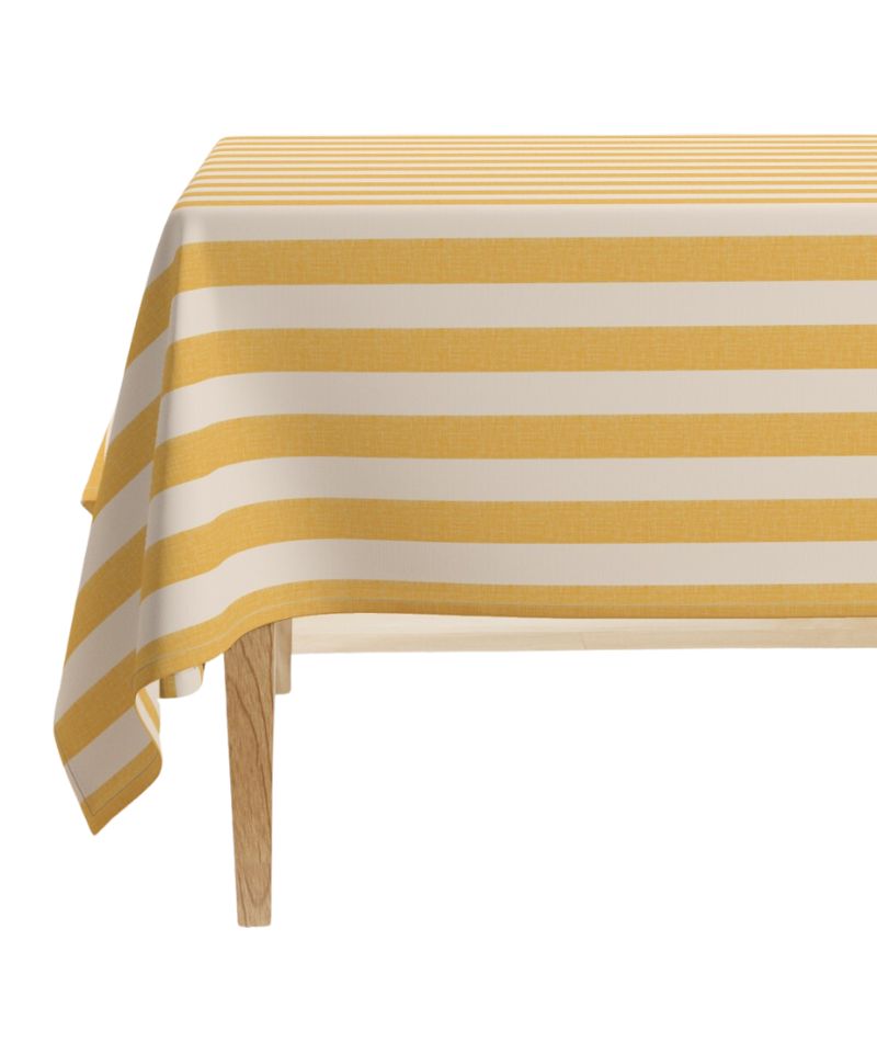 Spoonflower - Wide Stripe Lemon-01 Rectangular Tablecloth by paisleyanddot_LLC