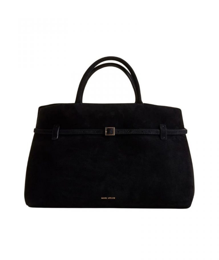 Manu Atelier Women's Le Cambon Suede Crossbody Bag Black