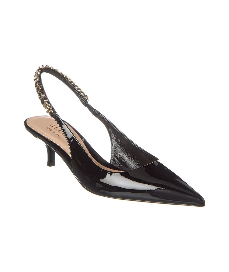 Gucci -  Signoria Patent Slingback Pump