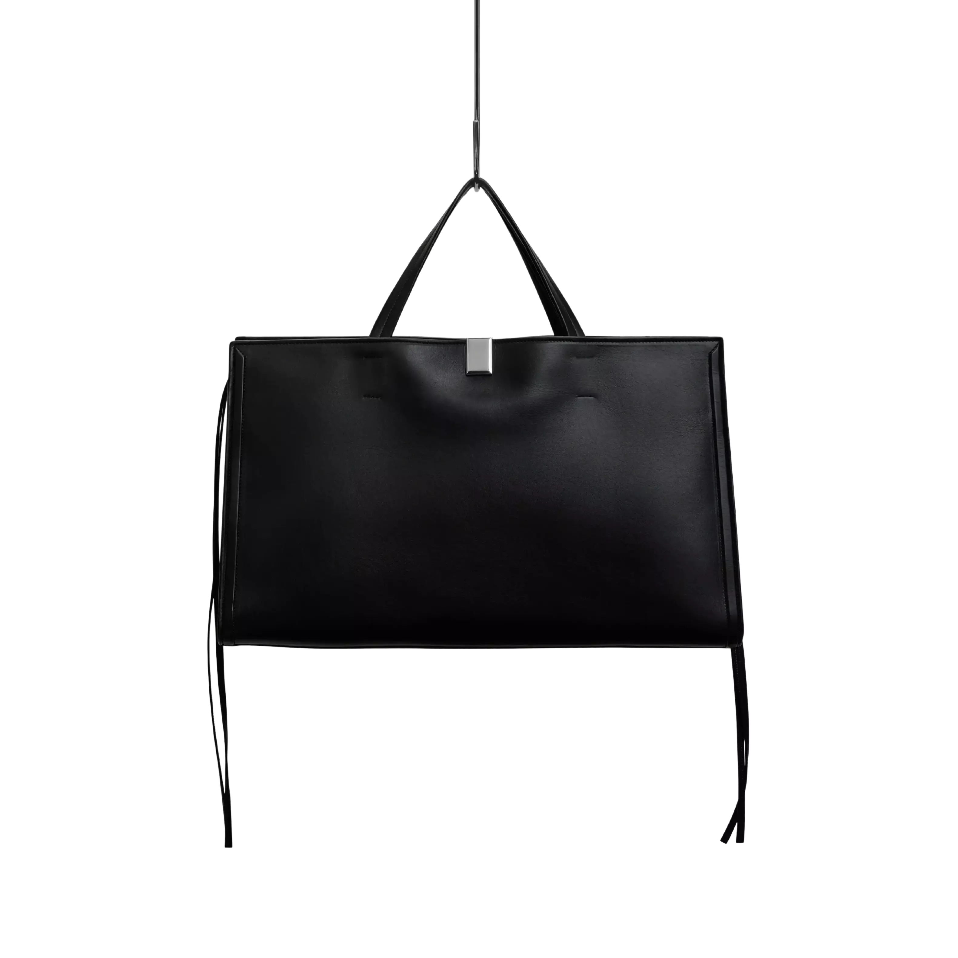 Phoebe Philo  - Medium Knit Cabas in black leather