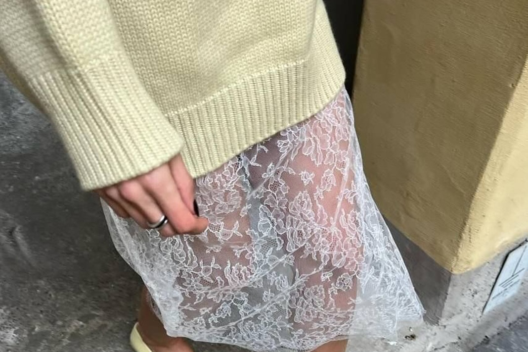 sweater over lace dress Dodie Sweater Dress with Lace Bishop Sleeves