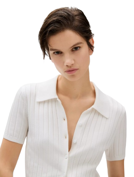 calvin klein - Ribbed Crop Polo Shirt