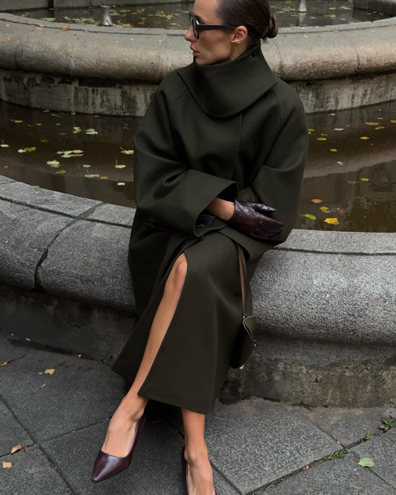 open lace back dress BABARONI One Shoulder Pleated Floor-Length Dress Olive Green, Olive Green / US0 main image 1