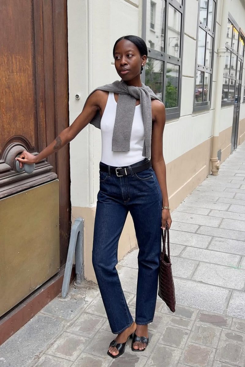 How to Style a Tank Top and Jeans for Transitional Weather