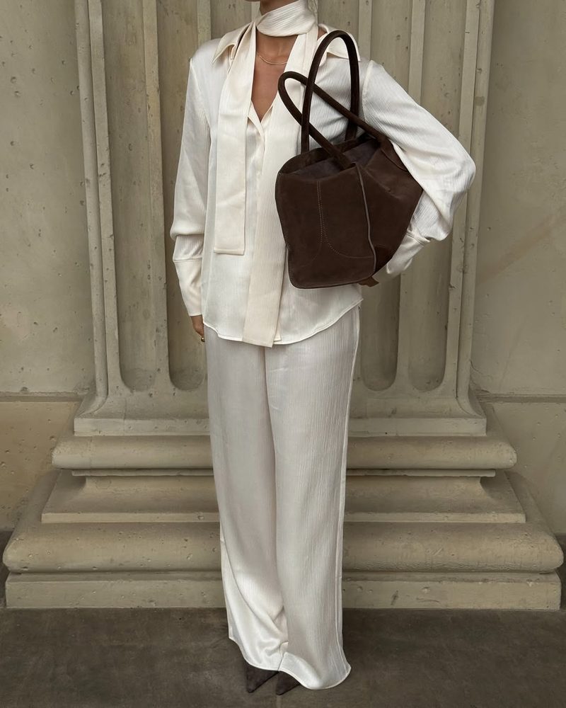 Every Fashion Insider%E2%80%99s Go-To Everyday Blouse%3F Surprisingly%2C Satin