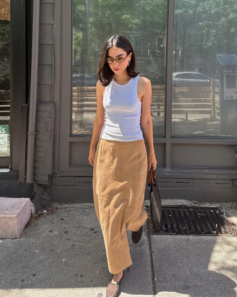 Think Suede Is Just for Fall%3F These Spring-Forward Skirts Suggest Otherwise