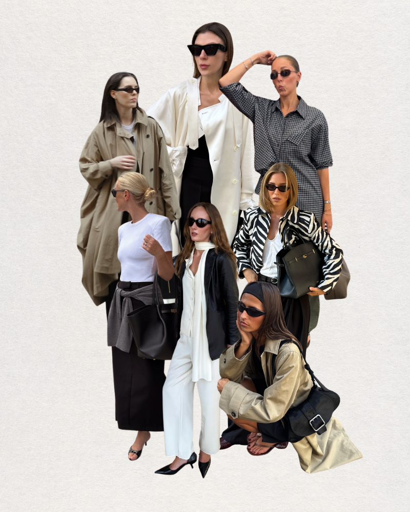 Chic European fall outfits featuring stylish layered looks%2C including tailored blazers%2C oversized coats%2C and sleek leather boots.
