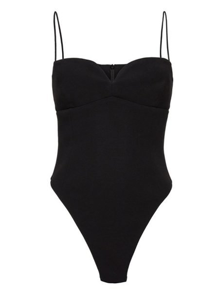 black spaghetti strap bodysuit