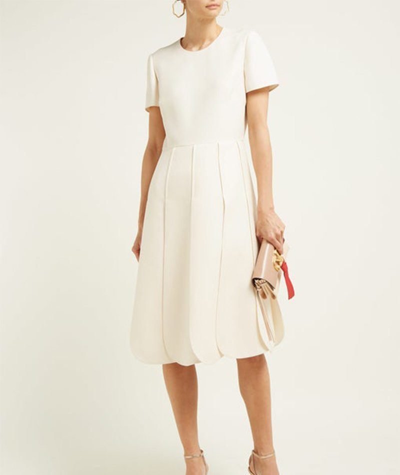 Cream of Crop_0000s_0010_1a VALENTINO Overlap-pleat wool-blend dress