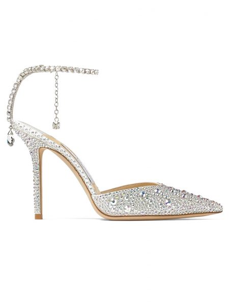 JIMMY CHOO - Jimmy Choo Saeda 100 Embellished Satin Pumps