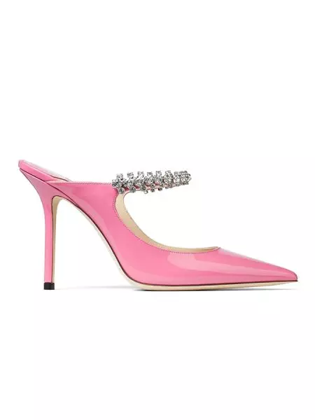 JIMMY CHOO - Bing 100  Patent Leather Pumps With Crystal Strap