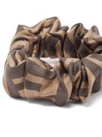 Fall 2020 Trends FENDI Set of two logo-print silk hair scrunchies