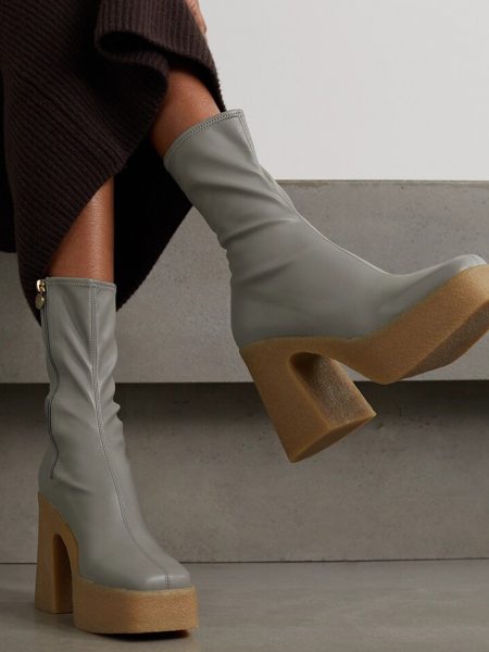 Stella McCartney - Skyla Vegetarian Leather Platform Ankle Boots