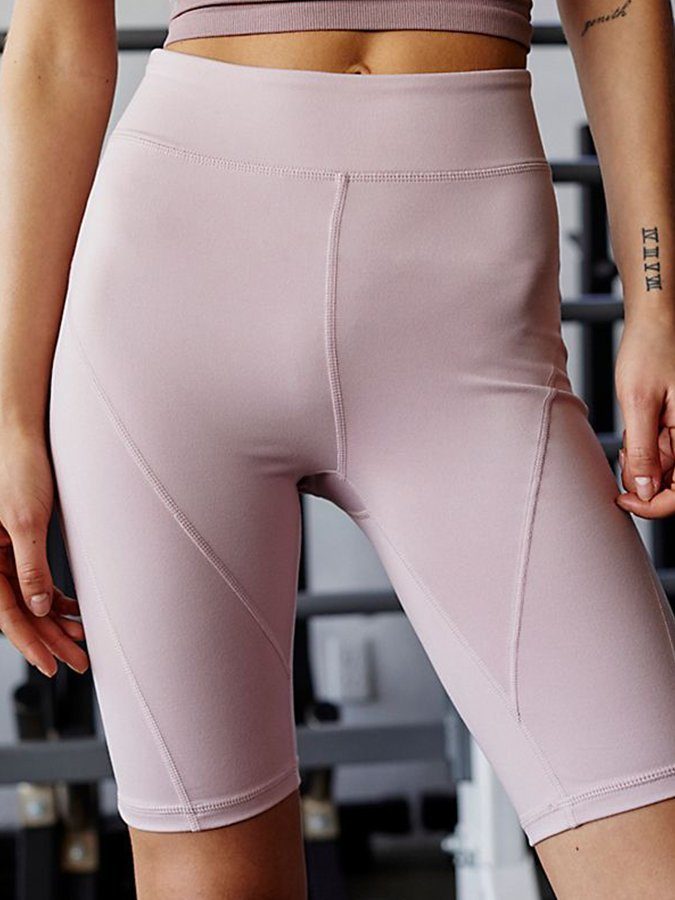 Free People Resize_0011_4c Pink High-Rise Biker Baby Short