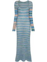 Jacquemus Dresses Striped Knit Maxi Dress Blue Pink