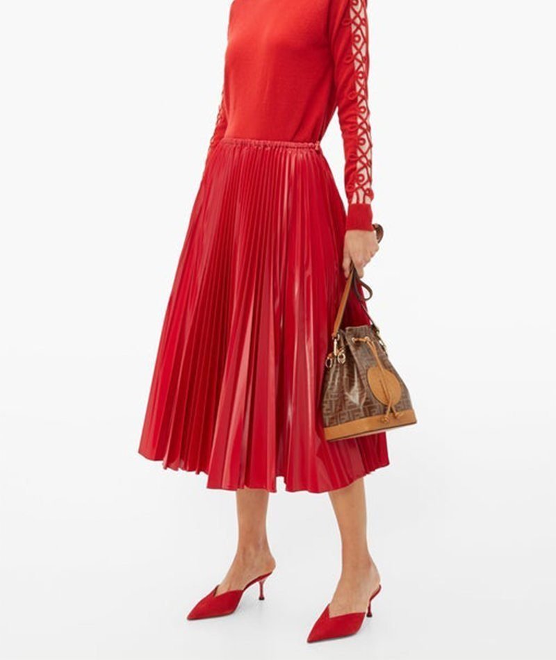 Lady in Red_0000s_0004_2a FENDI High-rise pleated satin midi skirt