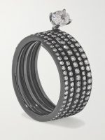Nouveau Noir_0031_3d REPOSSIBlast 18-karat black gold-washed diamond ring