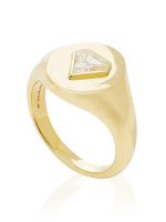 Ruffled Up Resize_0001s_0017_3b Jemma Wynne 18k Yellow Gold Shield Diamond Signet Ring