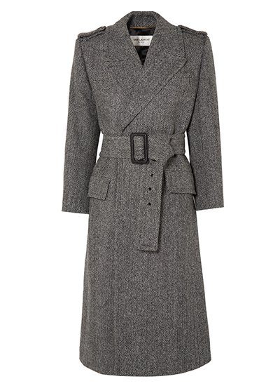 Top 10 Coats_0049_10 SAINT LAURENTBelted herringbone wool coat$4,390.00