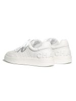 chanel calfskin white sneakers