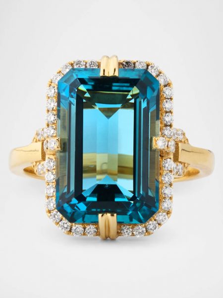Goshwara - Gossip London Blue Topaz And Diamond Ring