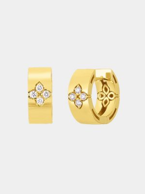 robertocoin 18K GOLD LOVE IN VERONA DIAMOND ACCENT SMALL HOOP EARRINGS