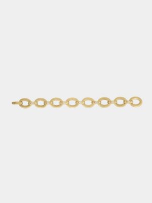 robertocoin 18K YELLOW GOLD DUCHESSA SATIN OVAL & DIAMOND ACCENT LINK BRACELET